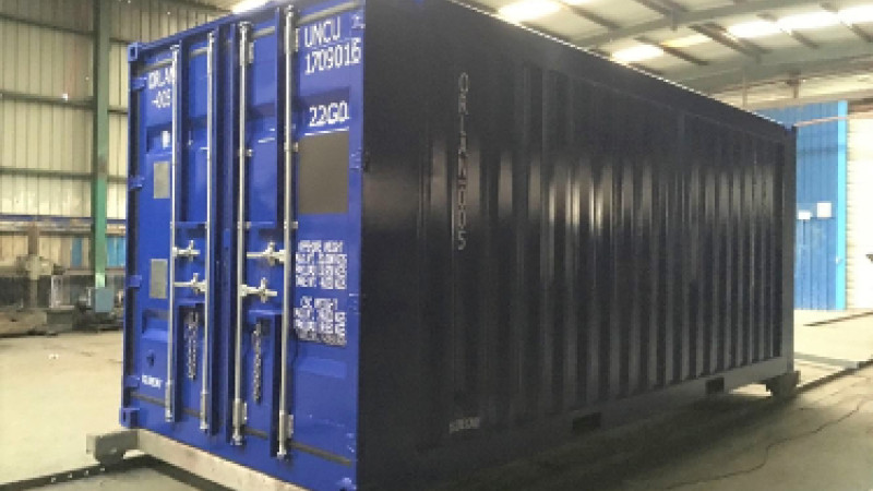 10 fots HMS-container fra Algeco med spesialutstyr